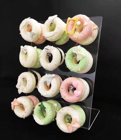 customized acrylic donuts stand wall donut display donut holder | Lazada PH