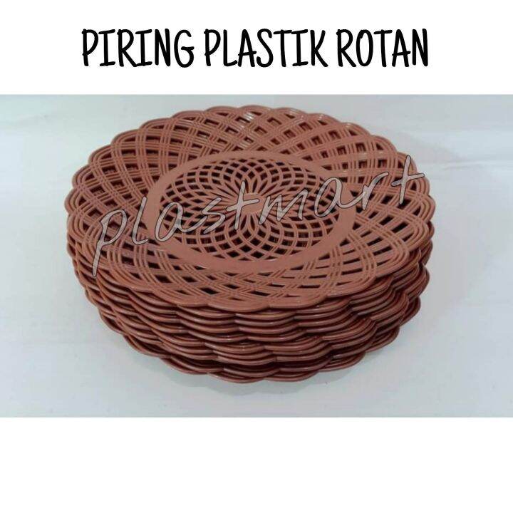 Piring Plastik Rotan Coklat | Lazada Indonesia