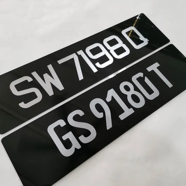 2D Number Plate Kerata Mirror Effect Tulisan Dalam | Lazada