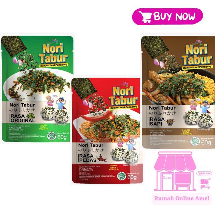 Norigo Nori Tabur Rasa Original, Sapi, Pedas Halal 60 gr | Lazada Indonesia