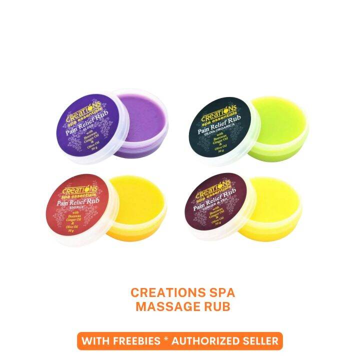 Creations spa essentials pain relief Rub 4 Pcs Assorted Rub | Lazada PH