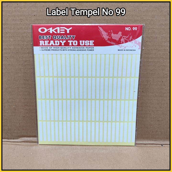 1 Pak Label Tempel Nomor 99 / 121 / 103 | Lazada Indonesia