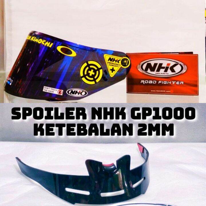 Paket flat visor NHK GP 1000 iridium + spoiler NHK GP 1000+ stiker husus NHK GP 1000 | Lazada ...