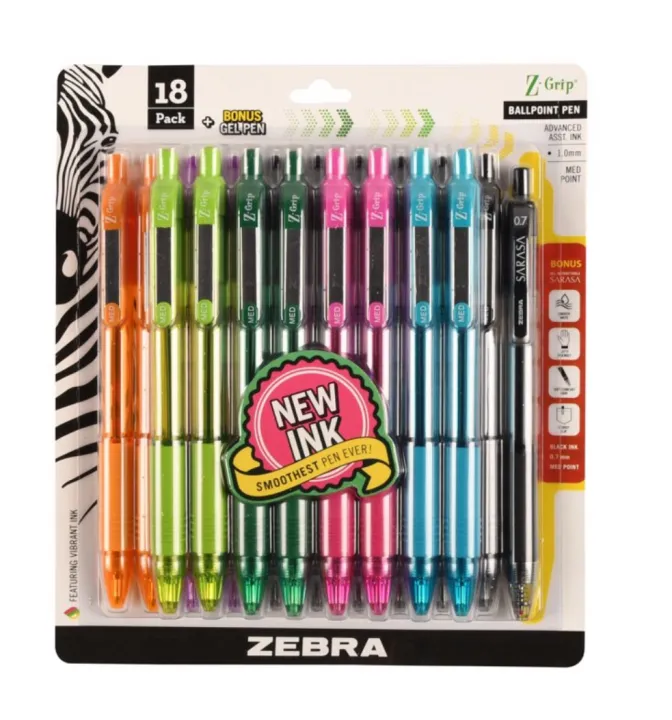 Zebra Pen Z-Grip retractable ballpoint pen, 1.0mm, bonus Sarasa Dry X20 ...