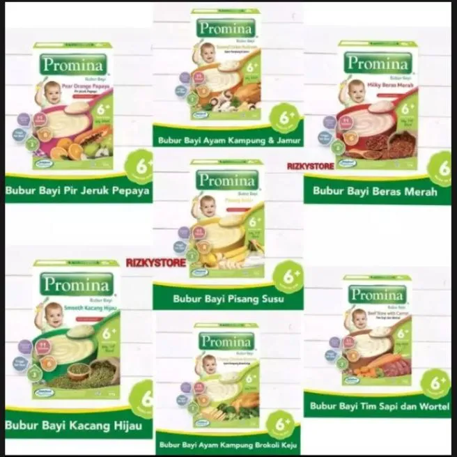 Promina Bubur Bayi 6 bulan, Rasa Beras Merah, Pisang Susu, Tim Sapi ...