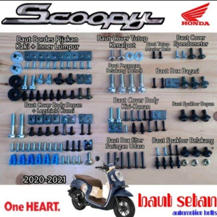 baut lengkap fullset honda scoopy 2020 2021 baut honda scoopy baut scoopy | Lazada Indonesia