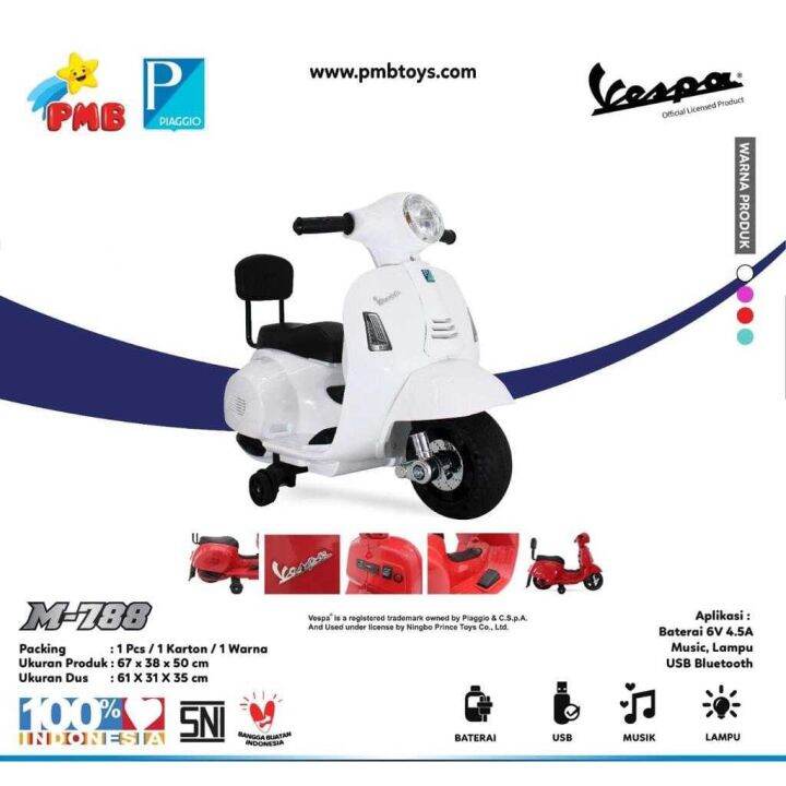 Motor Aki Mainan Anak Vespa Scooter Vintage Classic PMB M788,Motor Anak ... Motor Aki Mainan Anak Vespa Scooter Vintage Classic PMB M788,Motor Anak ...