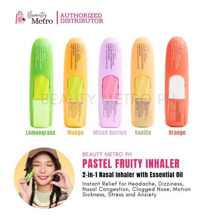Pastel Fruity 2in1 Nasal Inhaler Aromatherapy Lemongrass Mango Vanilla ...