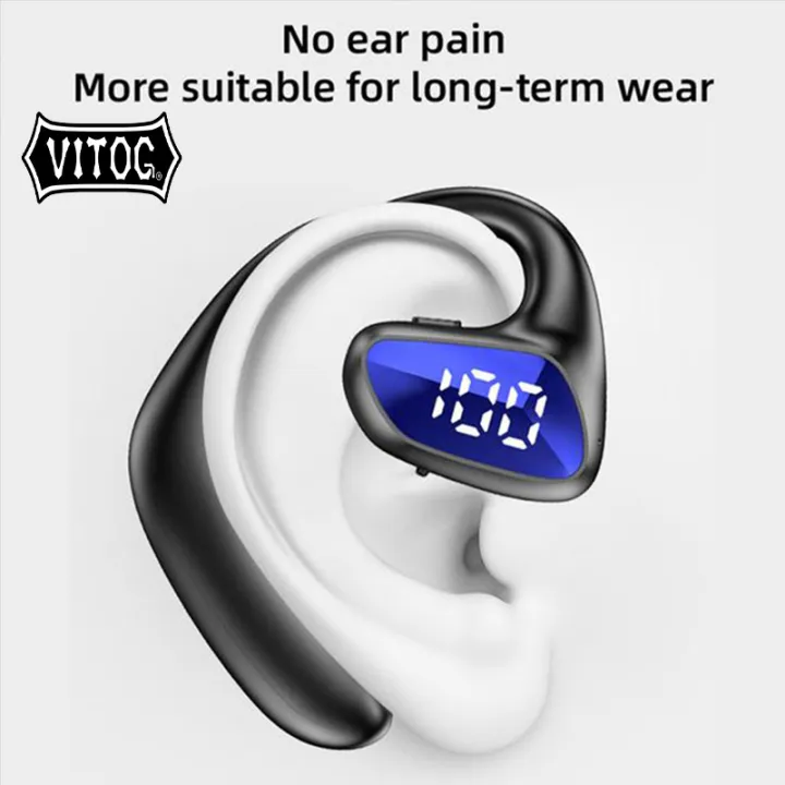 VITOG หูฟังบลูทูธหูฟังไร้สายแขวนหูตะขอธุรกิจชุดหูฟังสเตอริโอแฮนด์ฟรี ...
