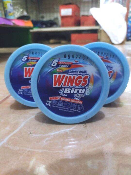 Wings Sabun Krim Colek Kemasan Box-195g (4pcs) Sabun Colek biru Cepuk ...