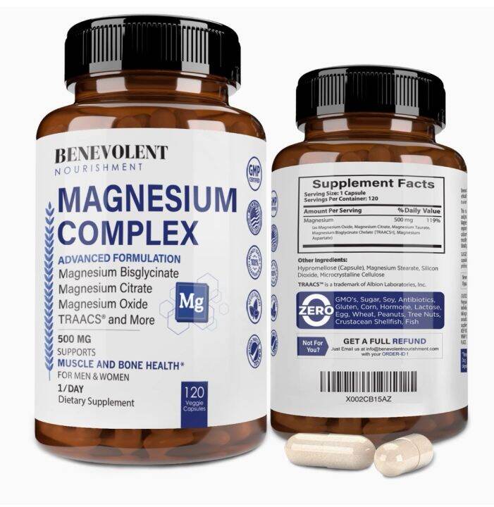 Magnesium complex 500MG 120 veggie capsules | Lazada.co.th
