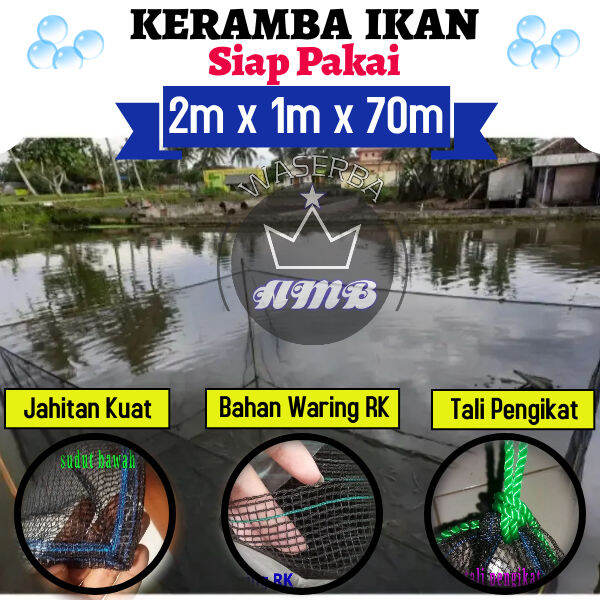 Jaring Keramba Ikan Hapa Bahan Waring RK Double Ukuran 2m x 1m x 70cm ...