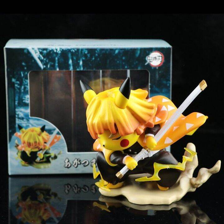 Pokemon Pikachu Cos Demon Slayer Agatsuma Zenitsu Action Figures for ...