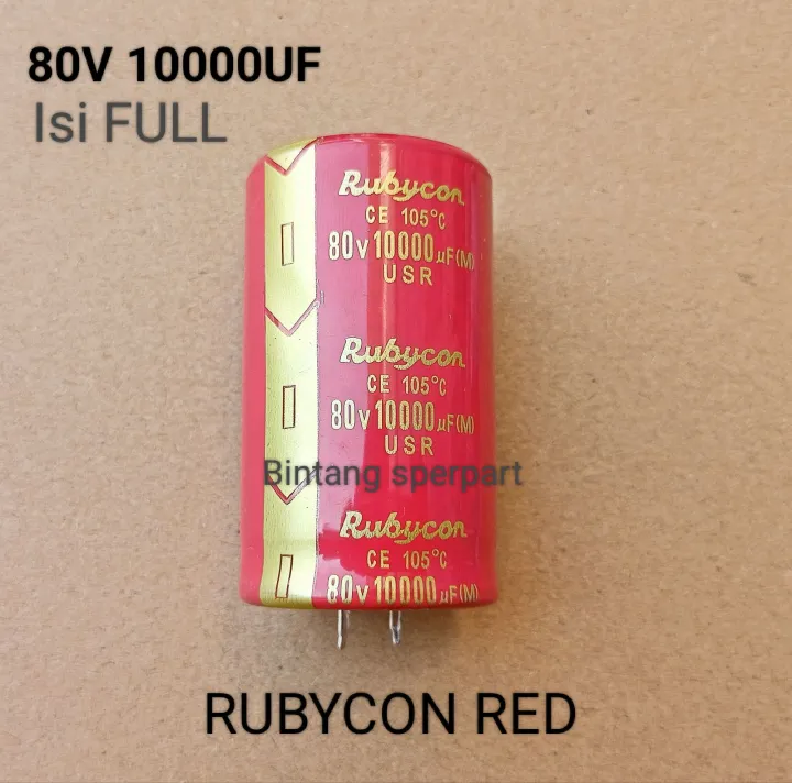(1 Buah) KAPASITOR ELCO RUBYCON RED 10000UF 80V CAPACITOR ELCO 80V 10000UF KAPASITOR ELCO ...