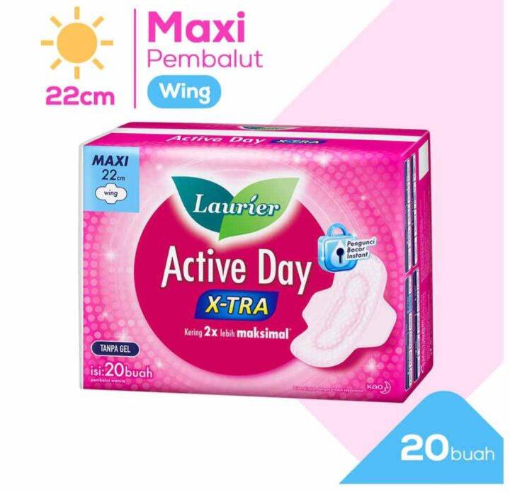 LAURIER PEMBALUT WANITA 20'S SUPER MAXI WING 22Cm | Lazada Indonesia