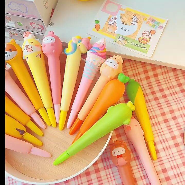 Neutral Pen Stationery Pen Blind Box Cartoon Soft Pressure Relief Pen ...