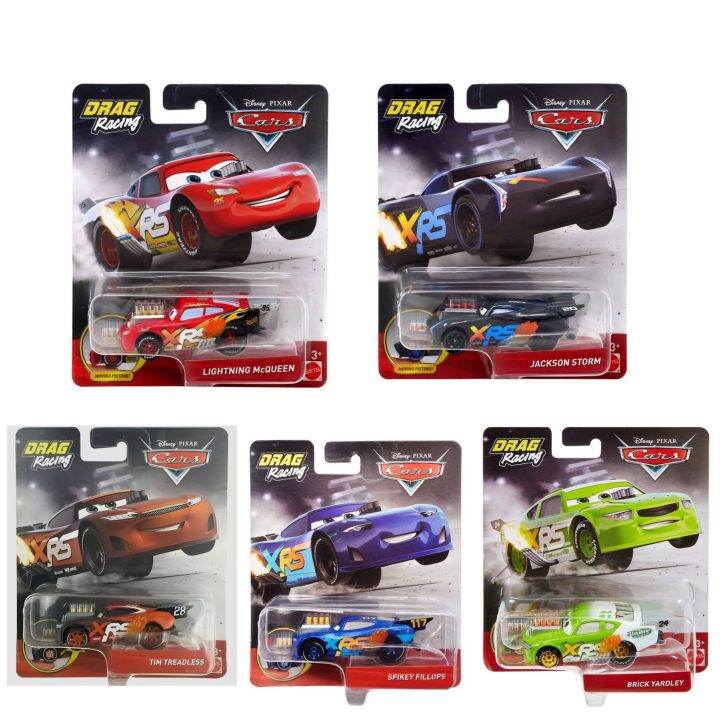พร้อมส่ง Disney Pixar Cars DRAG Racing MOVING PISTONS 1:55 Scale Mattel ...