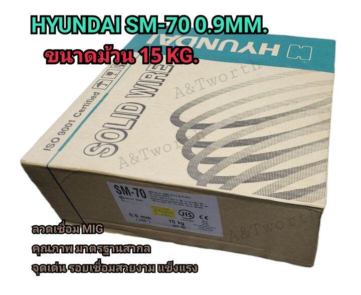 ลวดเชื่อม MIG สำหรับใช้ก๊าซ CO2 Hyundai SM-70 ขนาด ลวด 0.9mm. และ1.2mm ...