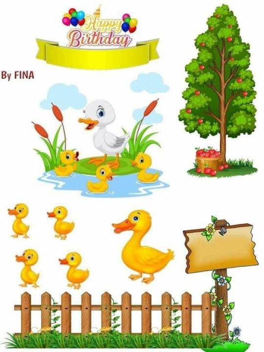 Topper hiasan kue bebek custom nama | Lazada Indonesia