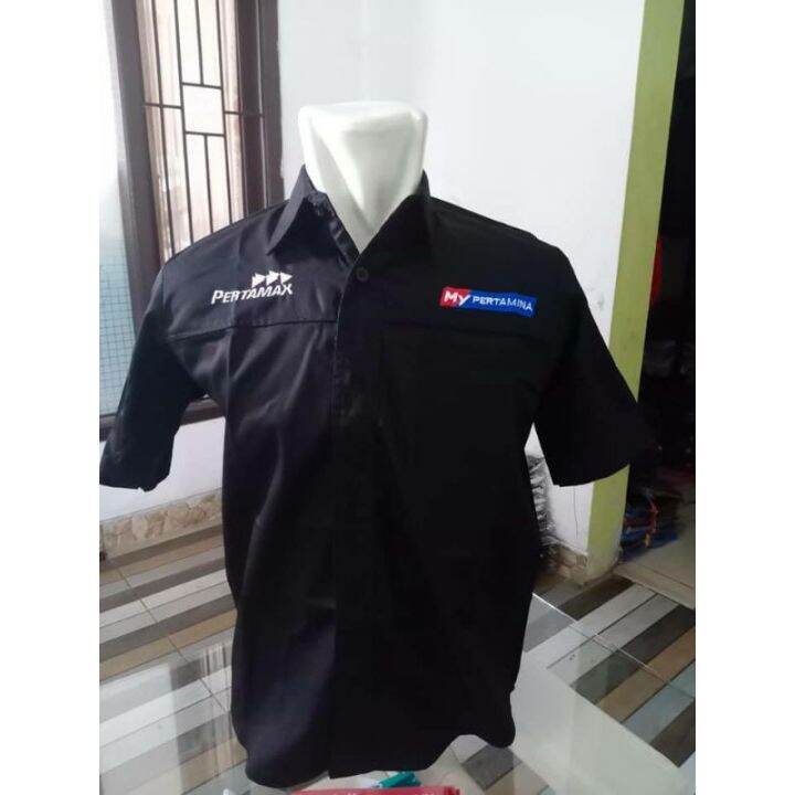 kemeja pendek pertamina/kemeja pertamina/kemeja hitam pendek pertamina ...