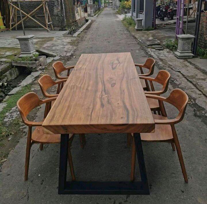 meja makan - meja makan solid - meja makan kursi Hiroshima | Lazada ...