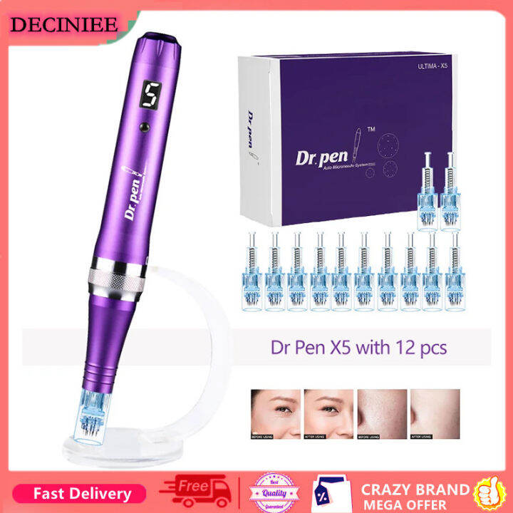 Dr.pen X5 Electric Micro Mesotherapy Pen Screw Derma Pen With 12pcs ...