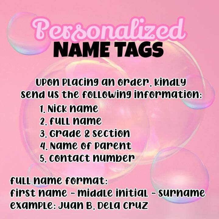 Personalized Name Tags Laminated with Lace | Lazada PH