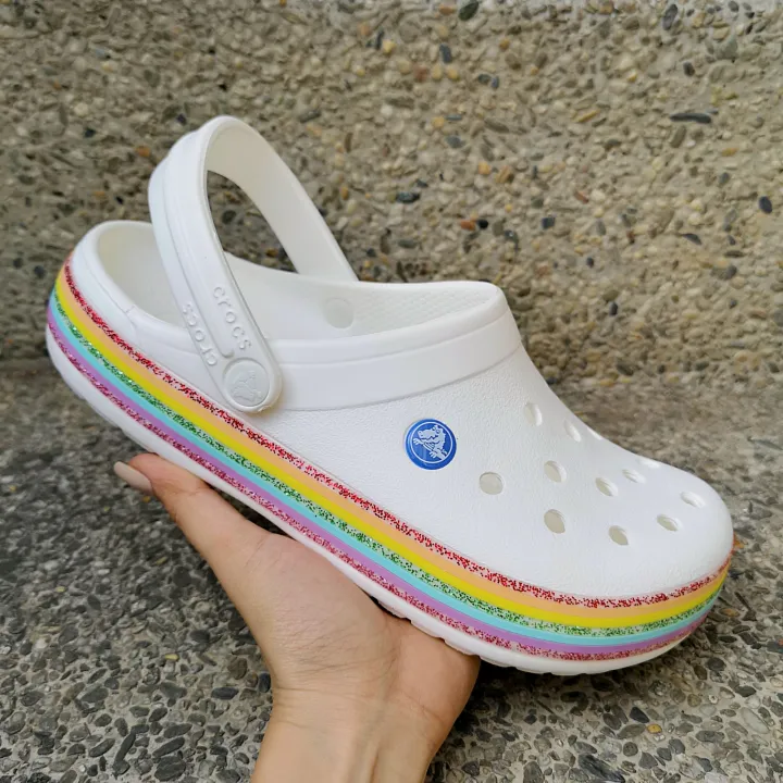 CROCS CROCBAND CROSLITE CLOG RAINBOW GLITTERS for Women | Lazada PH
