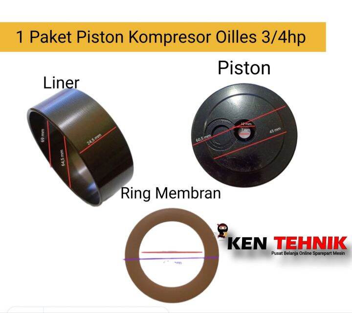Paket Piston Kompresor Angin Oilles 3/4hp + Boring Piston | Lazada Indonesia