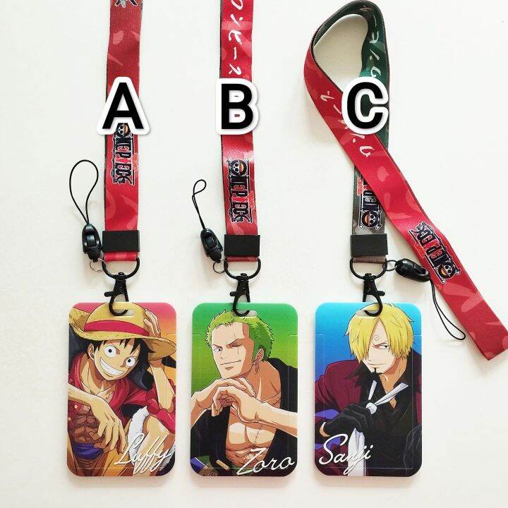 One Piece Anime ID Card Holder Lanyard 2 Luffy Zoro Sanji Law Shanks ...