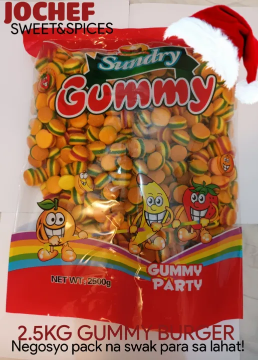 2.5KG GUMMY BURGER Negosyo pack Gummy sweet candies and kutkutin direct ...