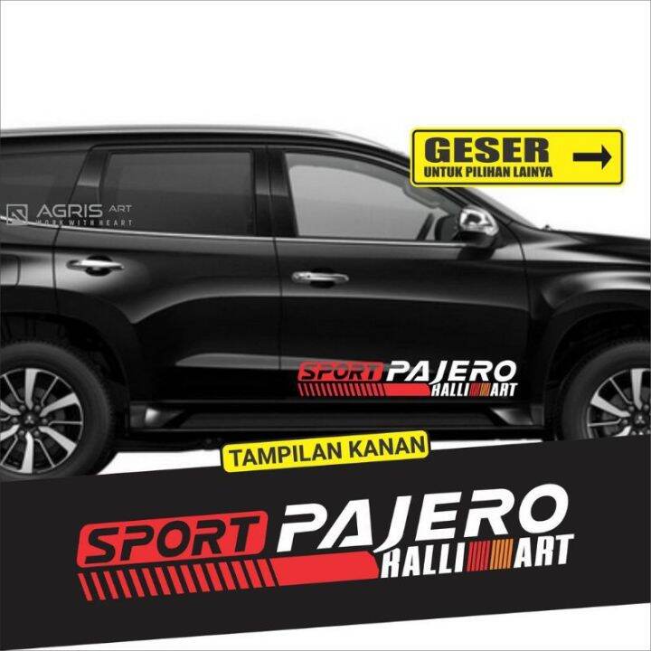 Stiker sticker Mobil Pajero Sport [2 pcs] Cutting sticker list body ...