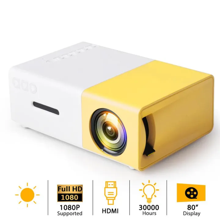 YG300 Portable LED Mini Projector 800 Lumens Audio USB Speaker YG-300 ...