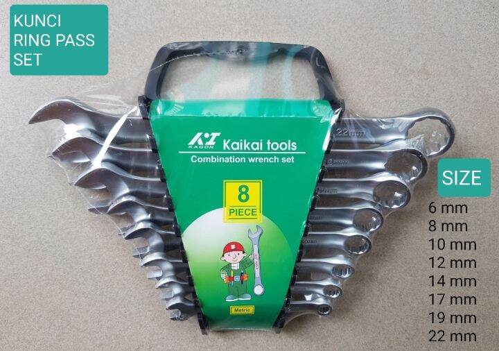 KUNCI RING PASS SET/KUNCI COMBINASI/KUNCI COMBINATION WRENCH SET KAGON ...