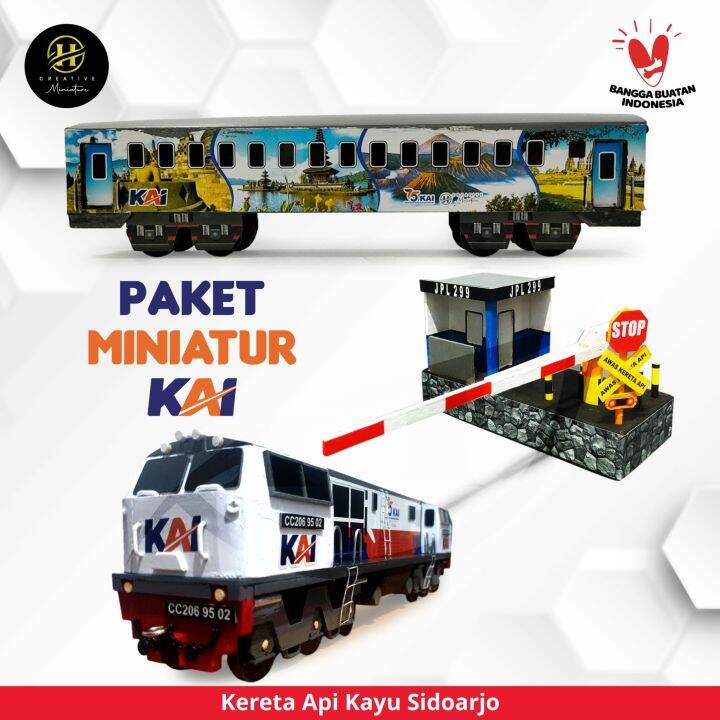 Miniatur Kereta api kayu New Paket Lengkap KAI | Lazada Indonesia