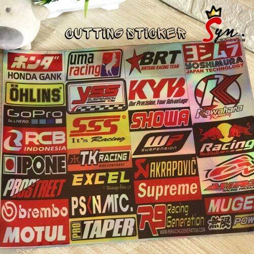 Sticker pack stiker iklan racing / stiker hologram / cutting sticker ...