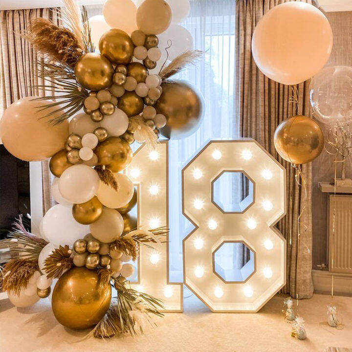 3D 0-9 LED Light Up Number Standee For Birthday Balloons Background ...