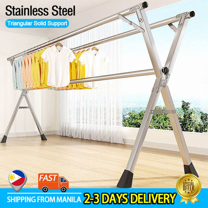 2.4m Foldable Sampayan Ng Damit Heavy Duty Drying Rack Hanger Rack For ...