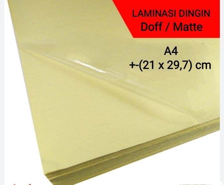 Kertas Sticker Laminasi Dingin doff 100 GSM A4 isi 10 Lembar / Stiker ...