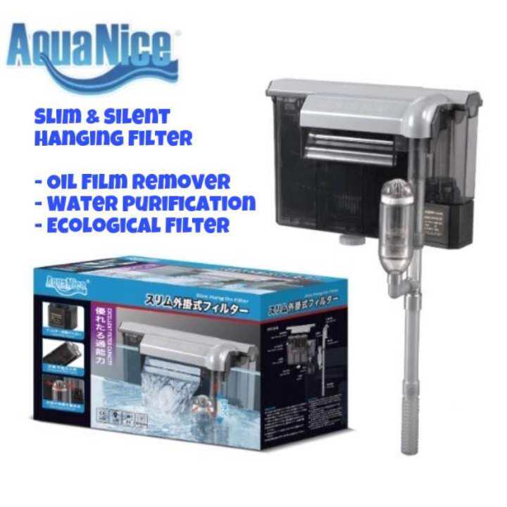 Aquanice Slim Hanging Filter with Skimmer - Silent operation / Water ...