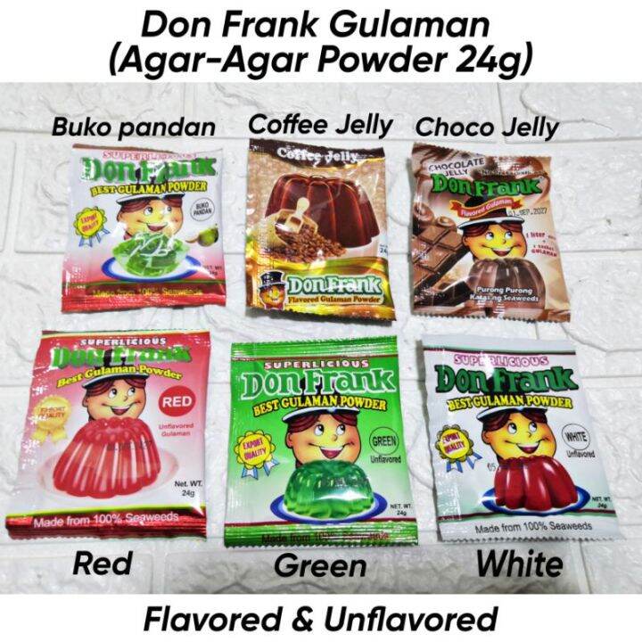 Don Frank Gulaman Powder 24g/sachet (Flavored/Unflavored) 100% seaweed | Lazada PH