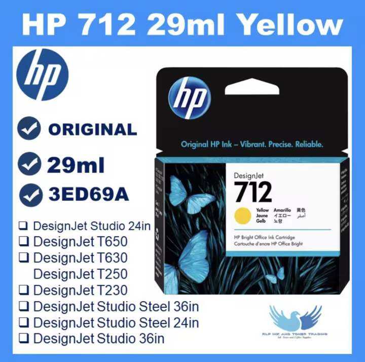 HP 712 Ink Cartridge Yellow - Original Plotter Ink | Lazada PH