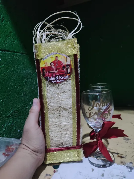 PERSONALIZED ABACA BAG WITH DESIGN AND PRINT ONLY (NOT INCLUDE WINE ...