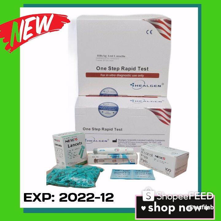 HBsAG Tes Hepatitis B Tes Card 25,s Healgen plus lancets,lancing Device ...