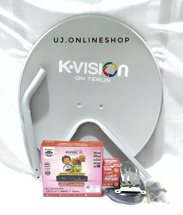 Parabola kvision 60 cm Full set paket receiver Gol Garmedia LGSAT star ...