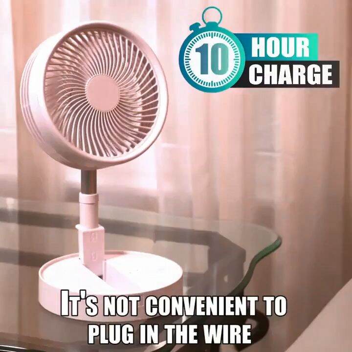 NOXIER 3 In 1 Electric Fan Rechargeable Folding Telescopic USB Charging ...