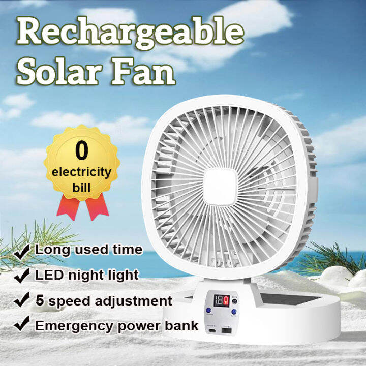 FU solar electric fan with panel standard rechargeable portable ...