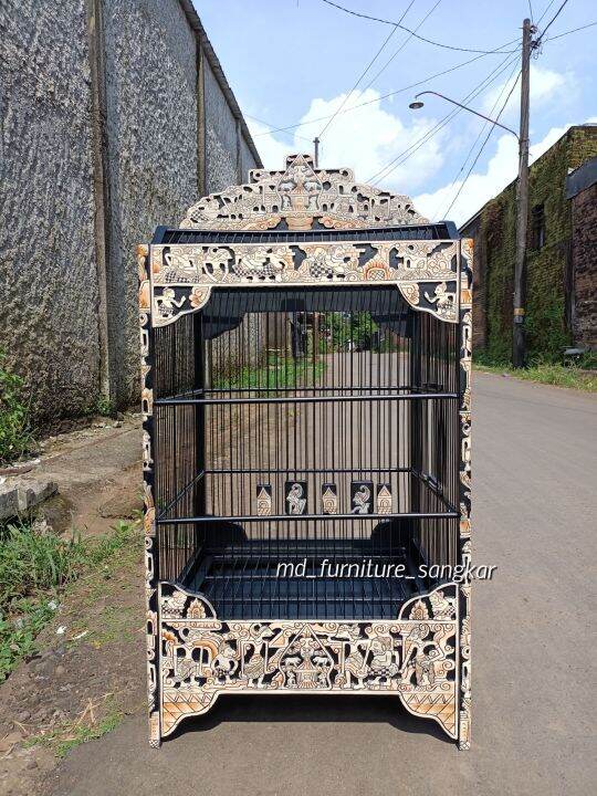 sangkar kotak, sangkar ukir, sangkar kotak ukuran 40.45 | Lazada Indonesia