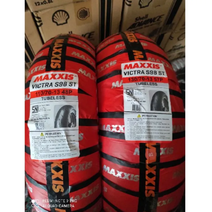Paket Ban Maxxis Victra 110/70 dan 130/70 Ring 13 free pentil Untuk ...