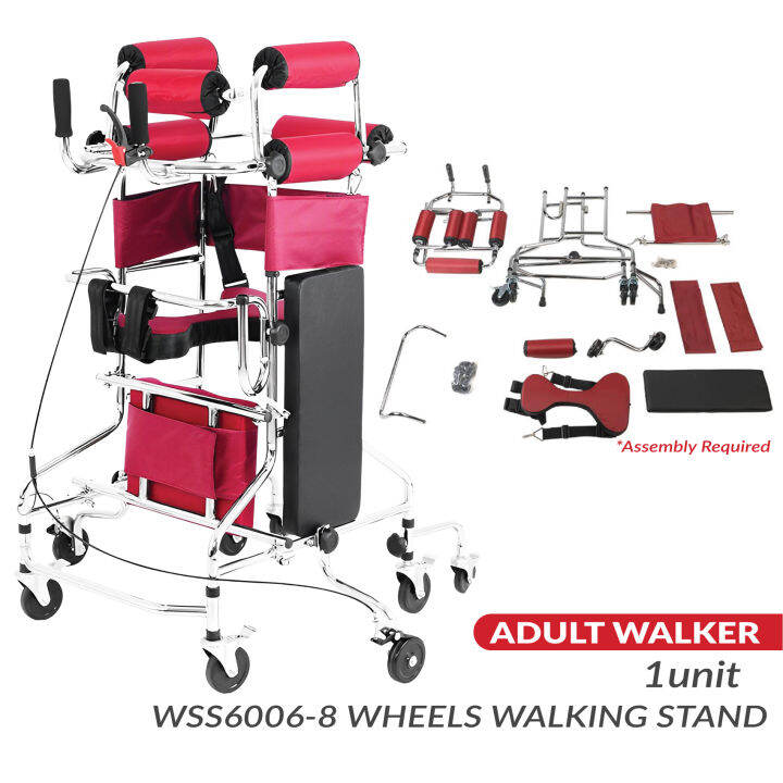 Adult Walker with 8 Wheel Rehabilitation Elderly Stroke Cerebral Palsy ...
